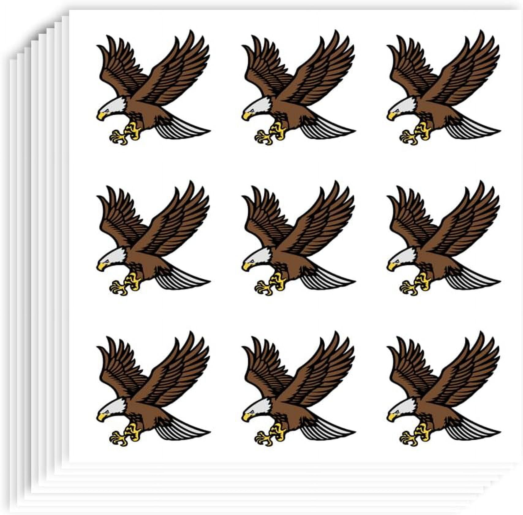 180 Pieces Self-Adhesive Stickers 1 Inch Bald Eagle Stickers for ...