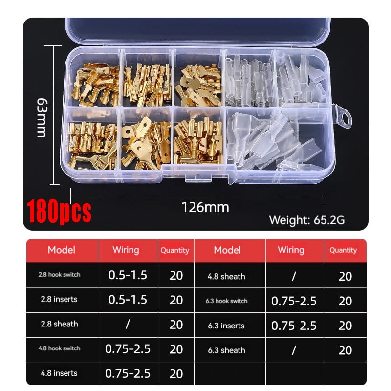 180 Pieces of Gold and Silver Docking Terminal Set, Terminal Sheath ...