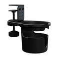 180° Rotating Desk Cup Holder Black Universal under Table ABS Steel ...