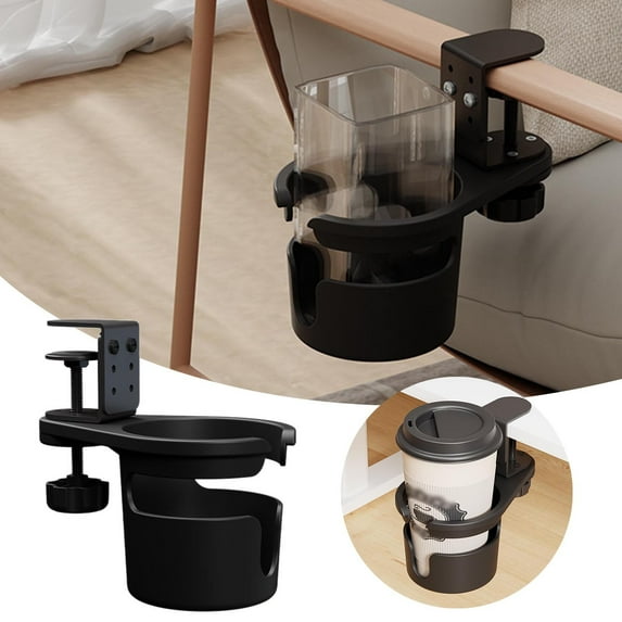 180 Rotating Desk Cup Holder Universal Under Table Mount Water Bottle ...