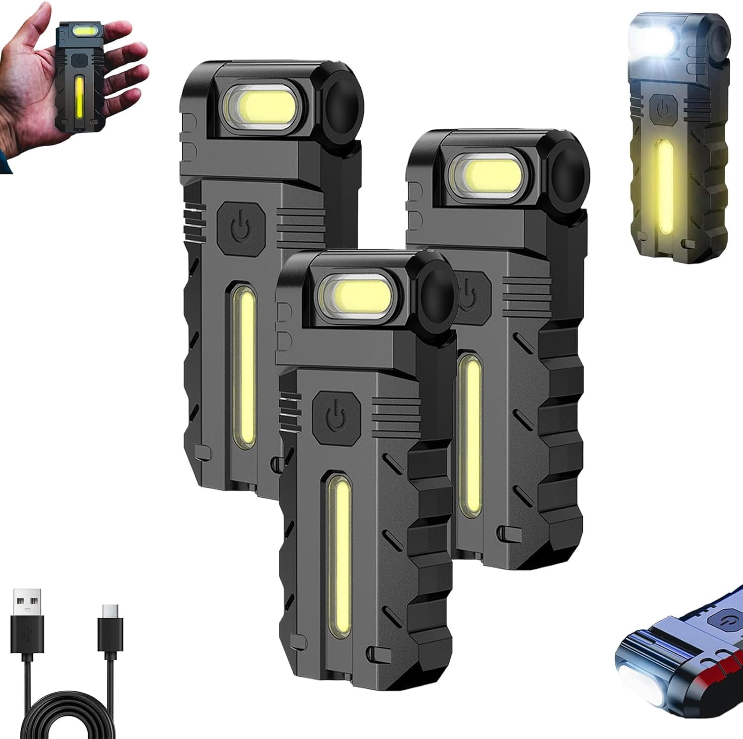 180° Rotating Head Led Work Light – Dual Beam, Magnetic Base & USB-C ...