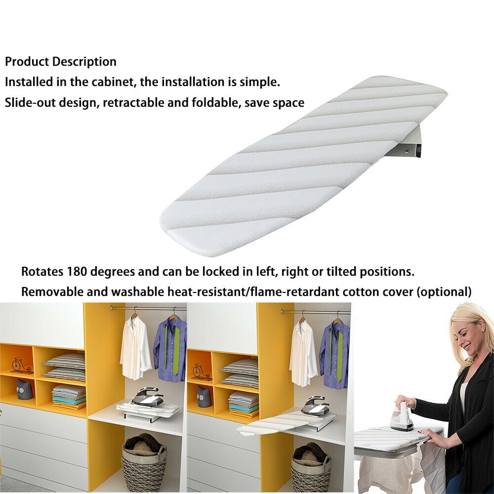 180° Rotating Retractable Ironing Board Closet Pull-Out in The Cabinet ...