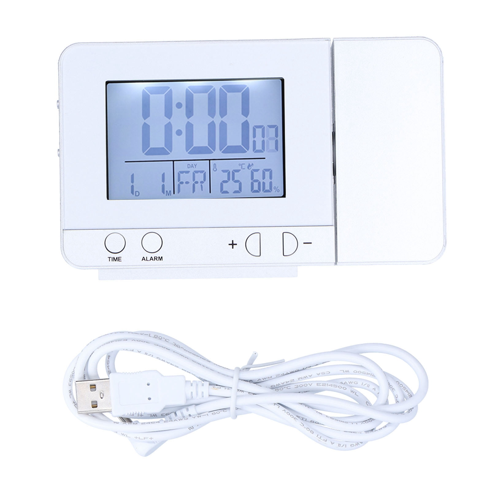 180° Rotation LED Digital Clock with USB Power, Silver Finish ...