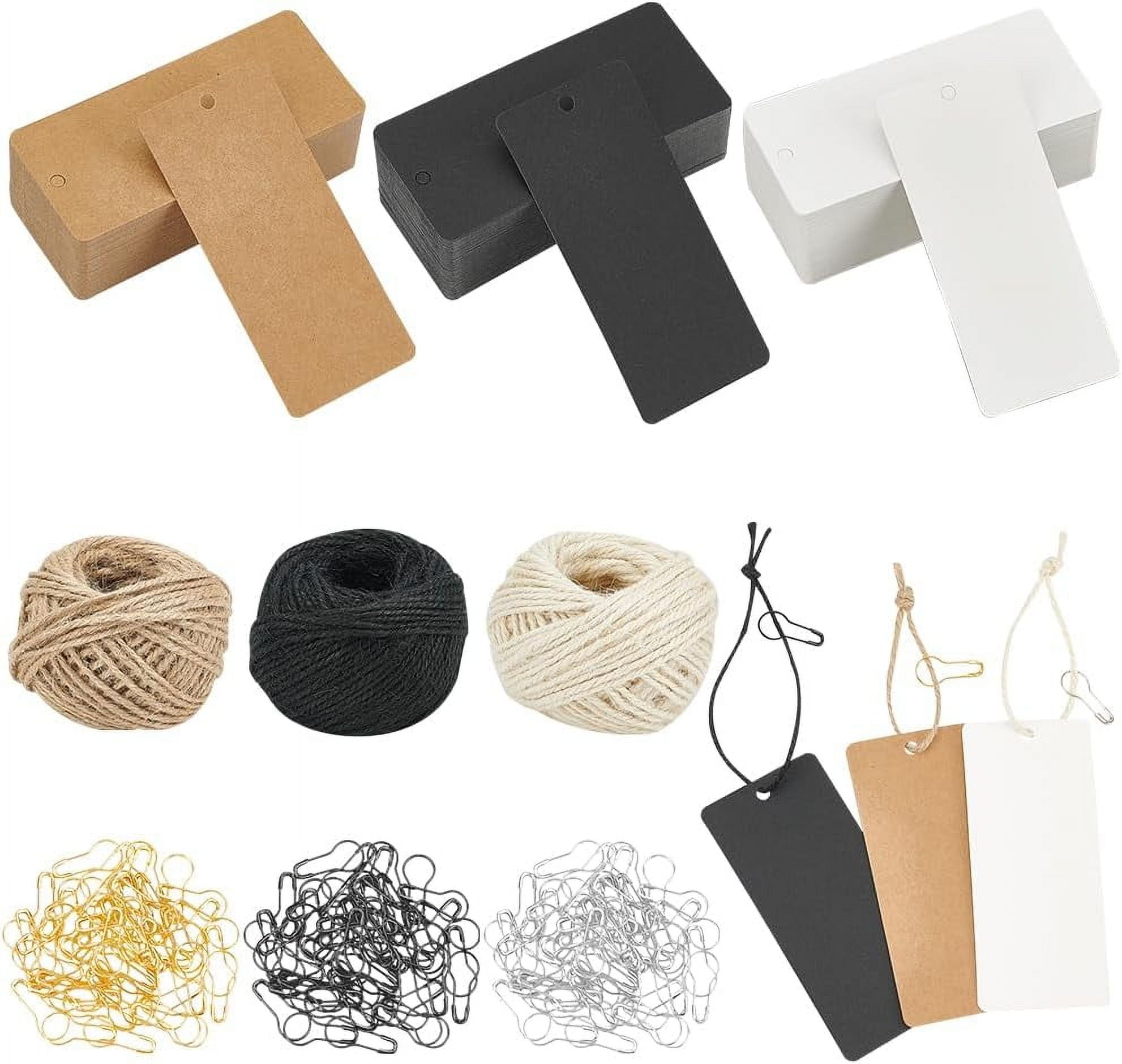180 Sets 3 Colors Blank Gift Tags with String Clips Premium Gift Tags ...