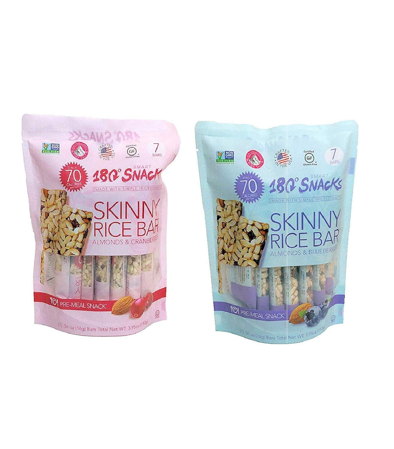 180 Snacks Skinny Rice RE32Bar with Himalayan Salt 2 Variety Pack Total ...