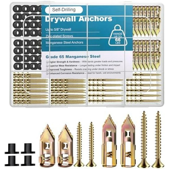 180 count Upgraded Self Drilling Drywall Anchors with Screws Kit (2 ...