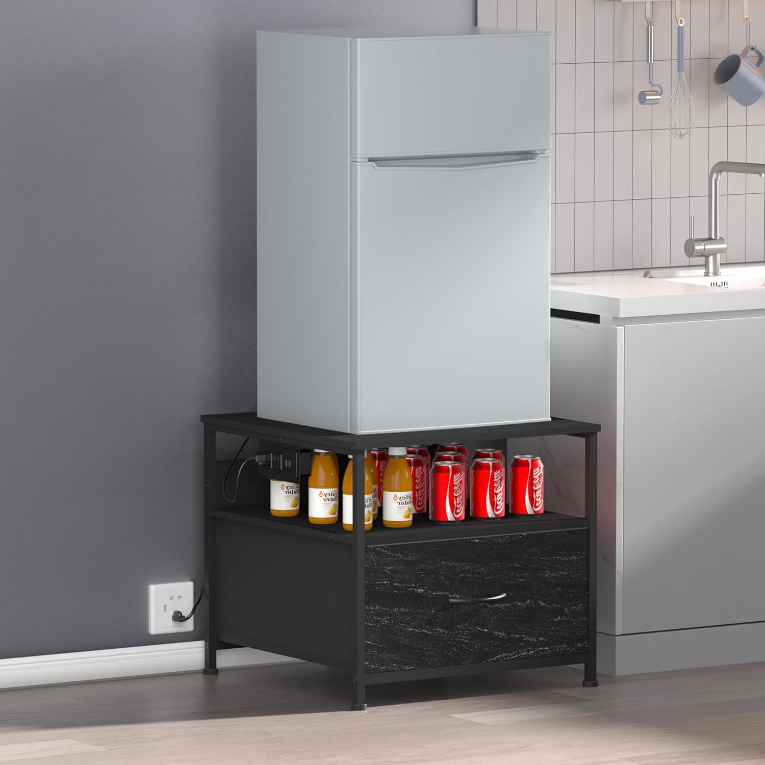 180 lb Mini Fridge Table with Drawer Fridge Shelf, Mini Fridge Cabinet ...