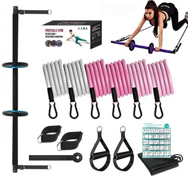 Adjustable Pilates Bar Kit with Resistance Bands, Full Body Workout ...