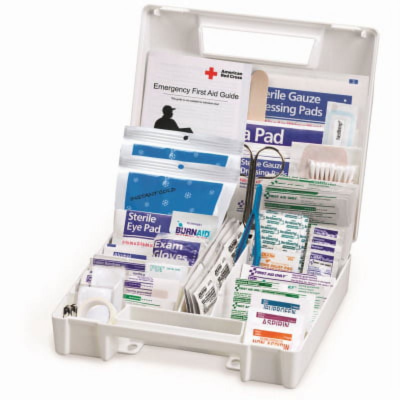180 piece home and office first aid kit. Kit consists of (2) fingertip ...