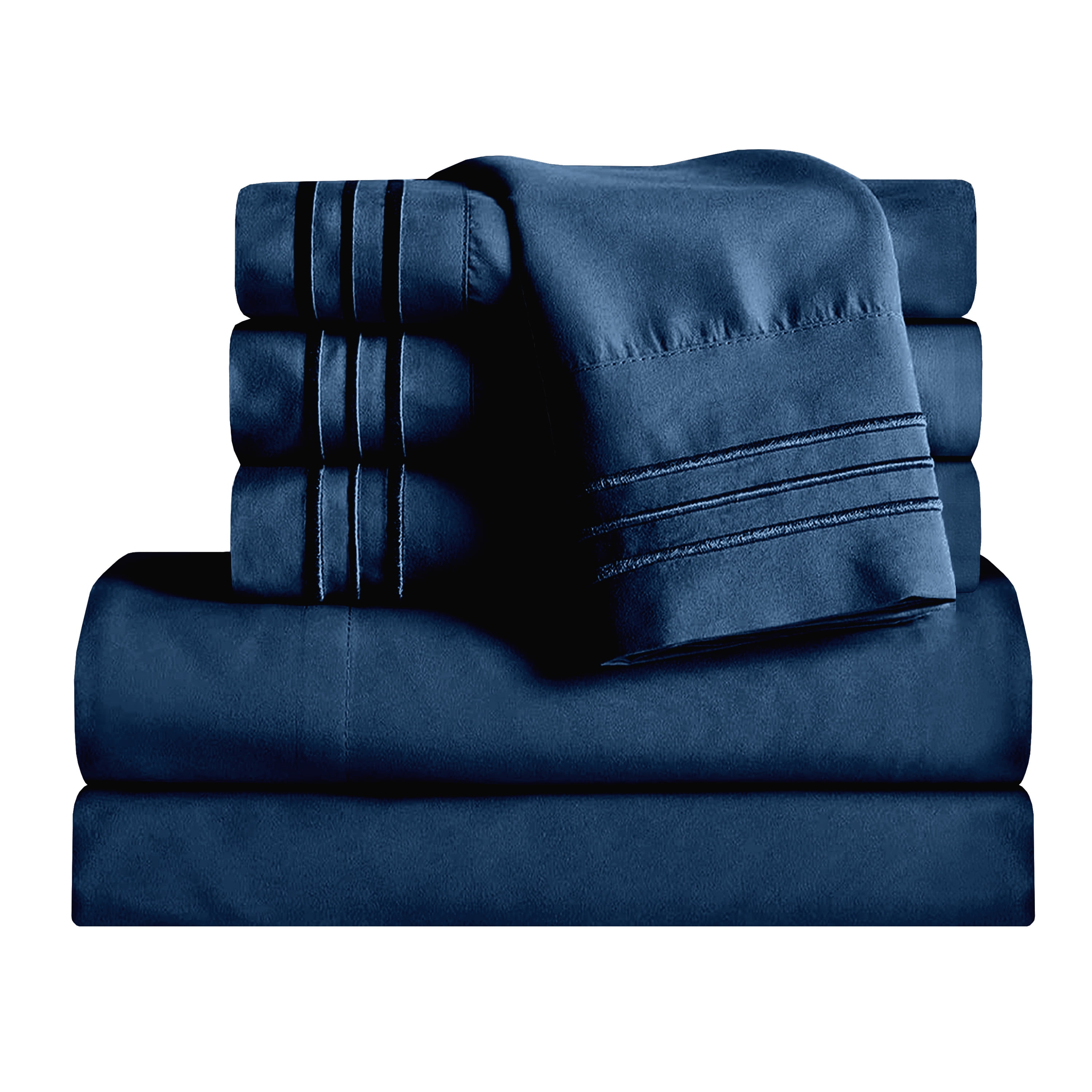 Elegant Comfort Microfiber Bed Sheet Set 6 Piece Deep Pocket California ...