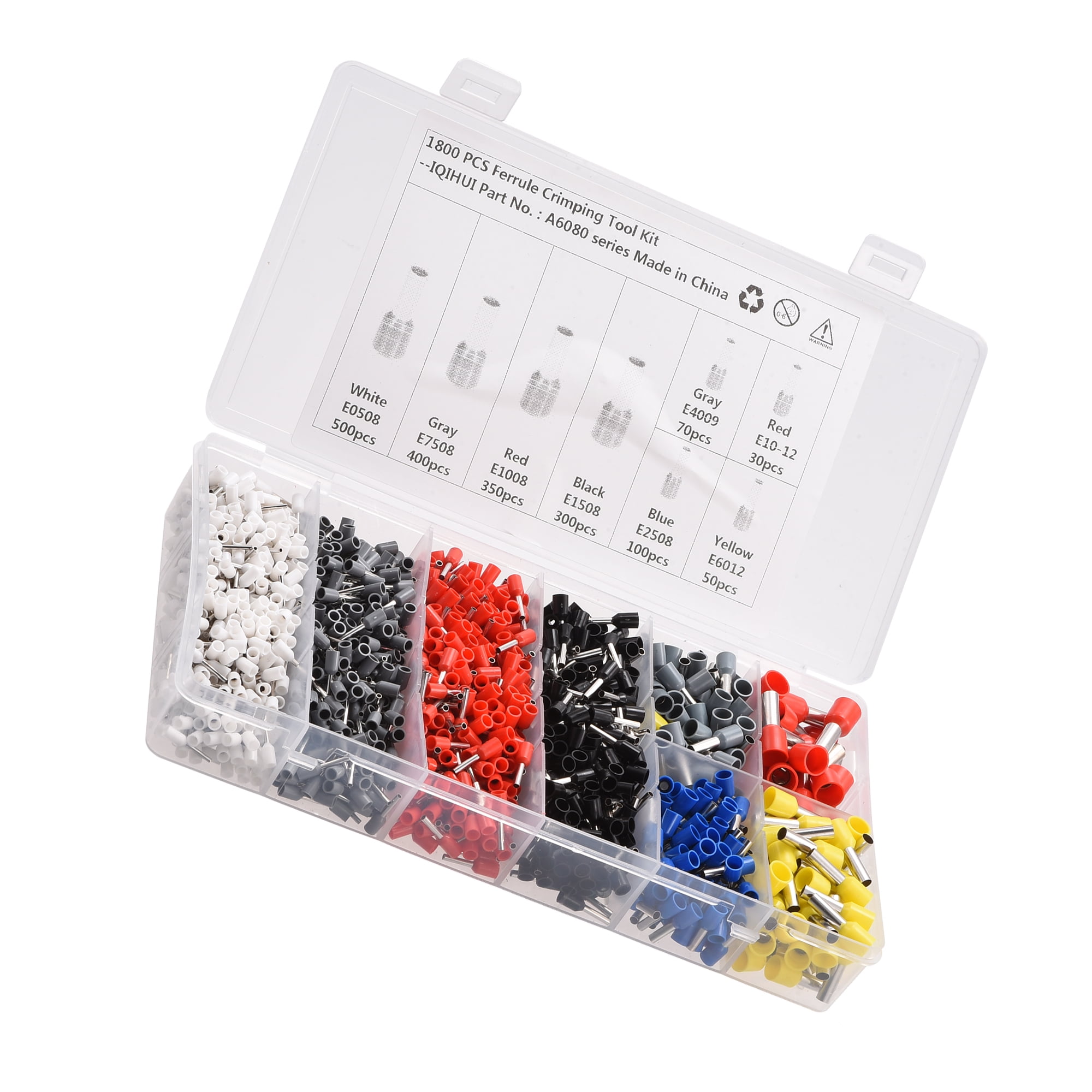 1800 Pcs Copper Car Wire Ferrules Crimp Kit Insulated Ferrule Connector ...