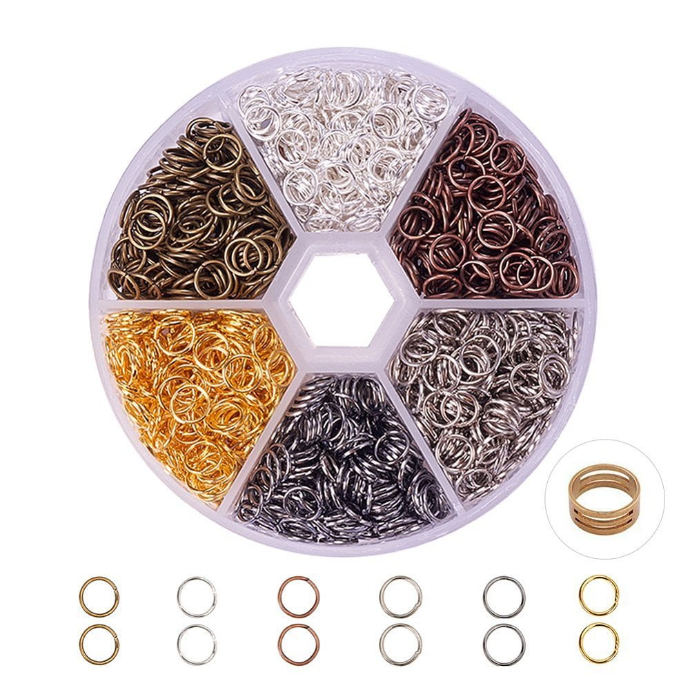 1800 Pcs Iron Open Jump Rings Unsoldered Diameter 6mm Wire 21-Gauge 6 ...