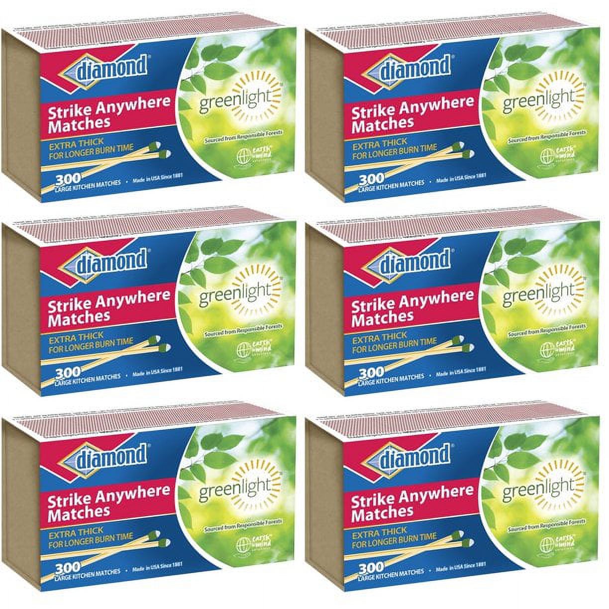 Diamond Green Light Deluxe Matchbook, 50 Match Books, 20 Matches Each ...