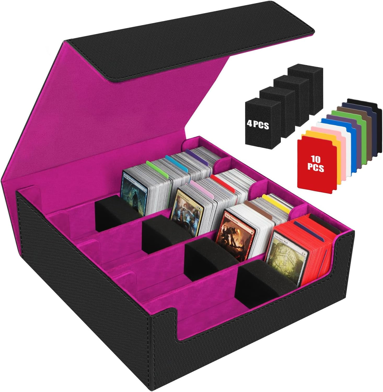 1800+ trading card storage box, MTG card box, equipped with 10 colored ...