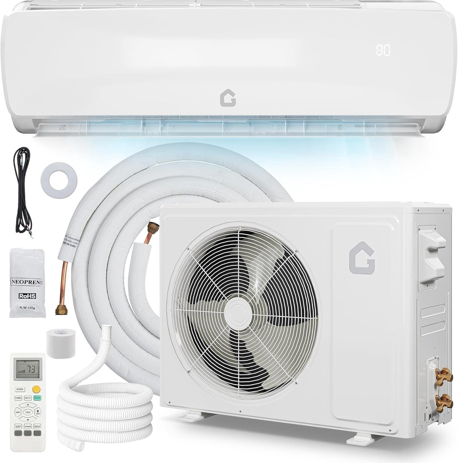 18000 BTU Ductless Mini Split Air Conditioner and Heat Pump System ...
