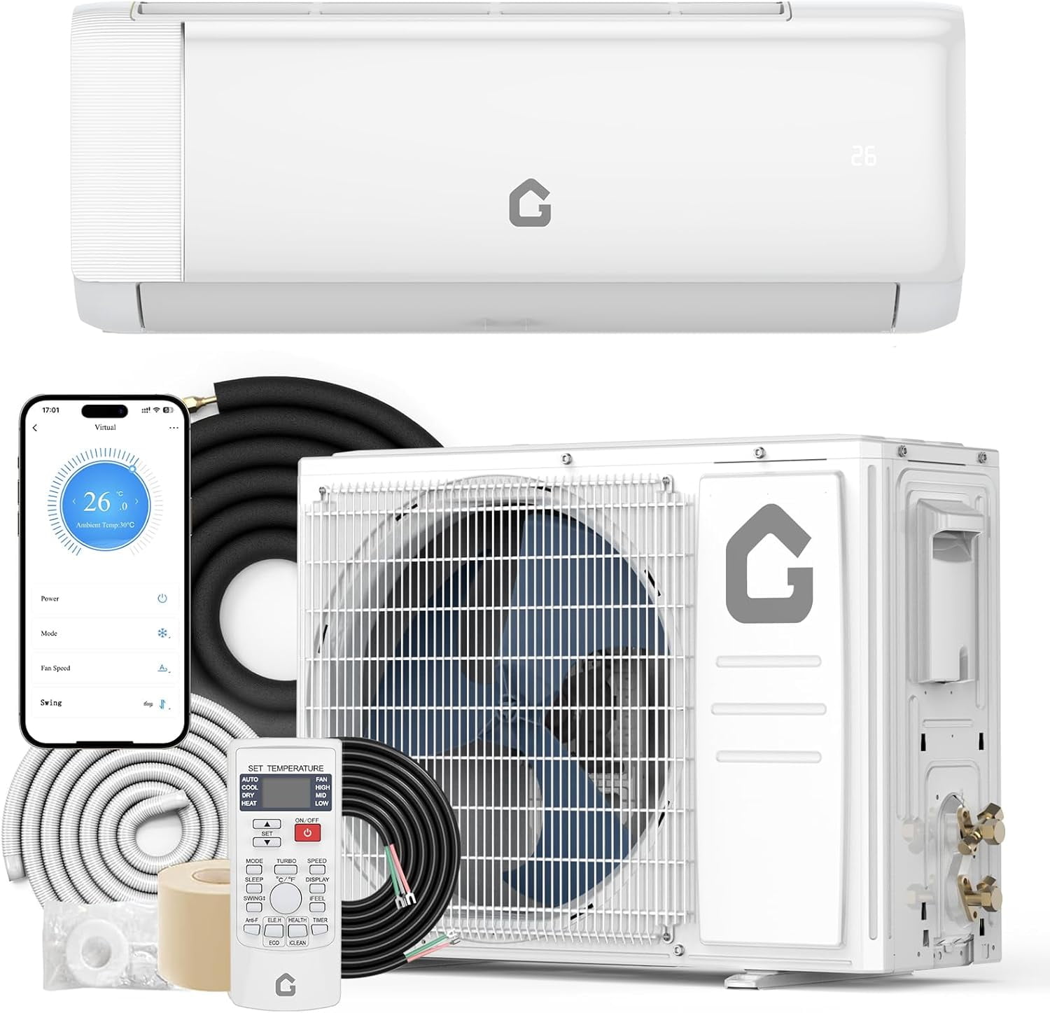 18000 BTU Mini Split Air Conditioner & Heater - Energy Saving 230V ...