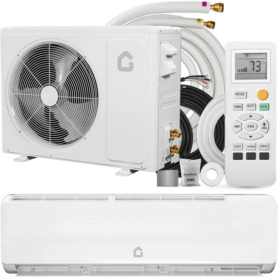18000BTU Mini Split Ac/Heating System,19 SEER2 230 V AC Unit Cools Rooms up to1250 Sq. Ft, Q ...