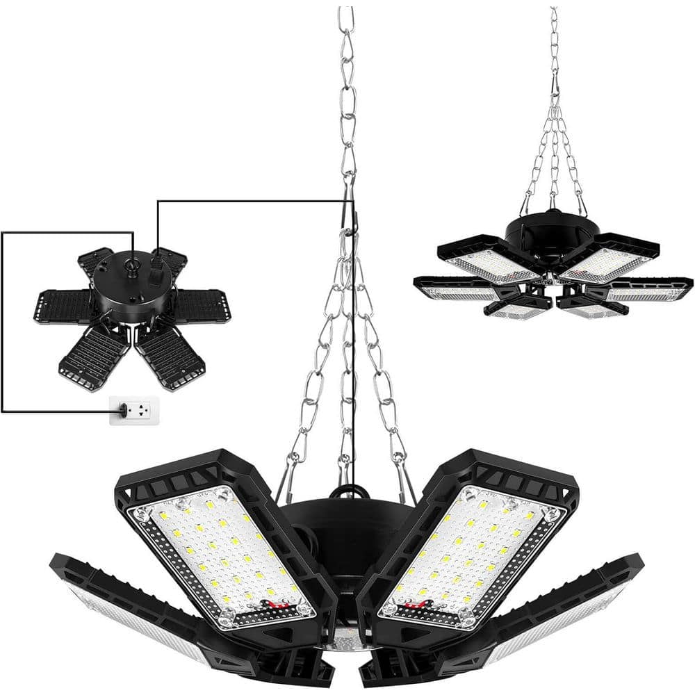 18000Lumen LED Garage Shop Light 180-Watt 4-Pack 6 Plus 1 Deformable ...