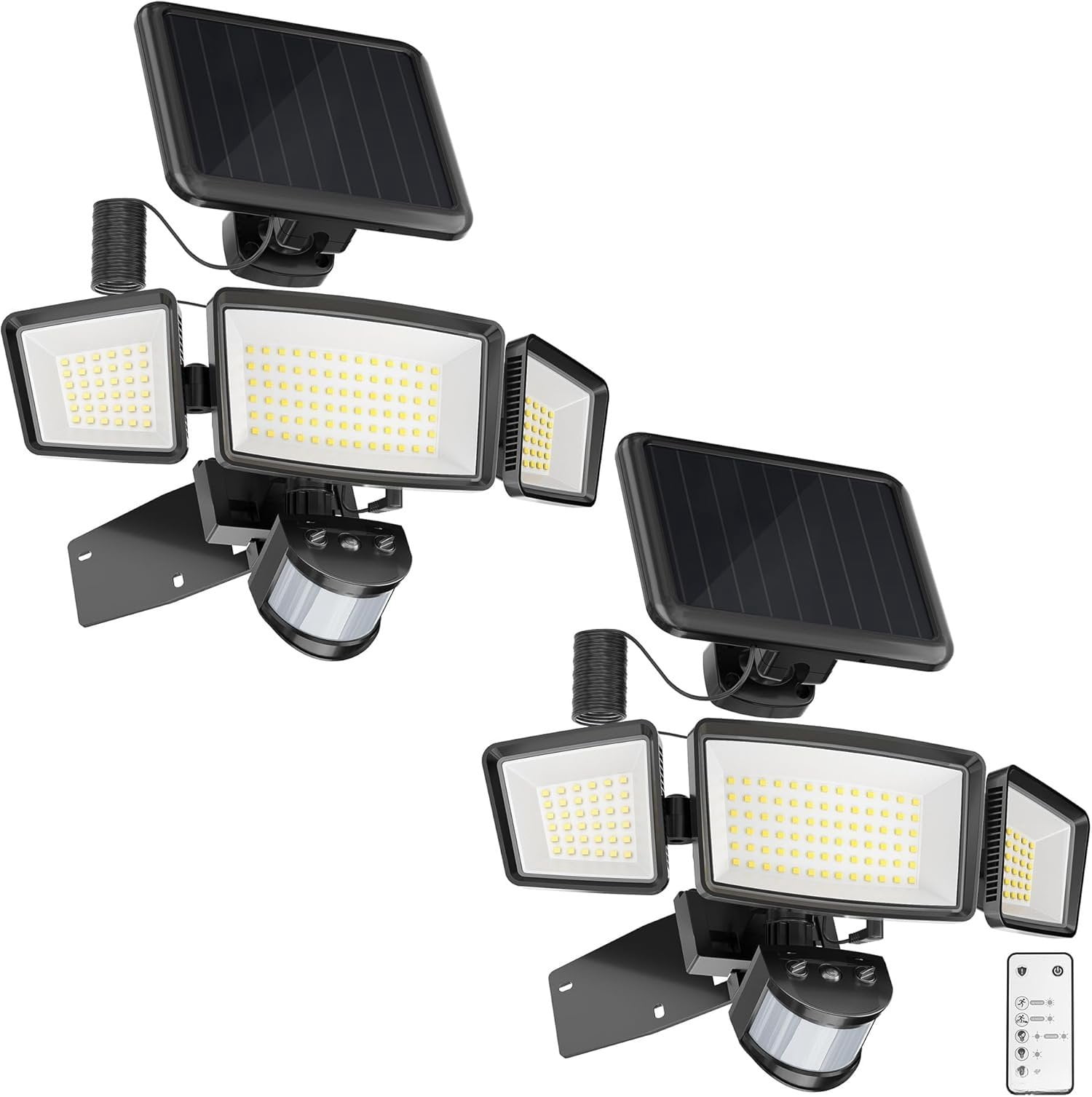 1800LM Solar Flood Lights Outdoor, Motion Sensor Outdoor Light 6500K ...
