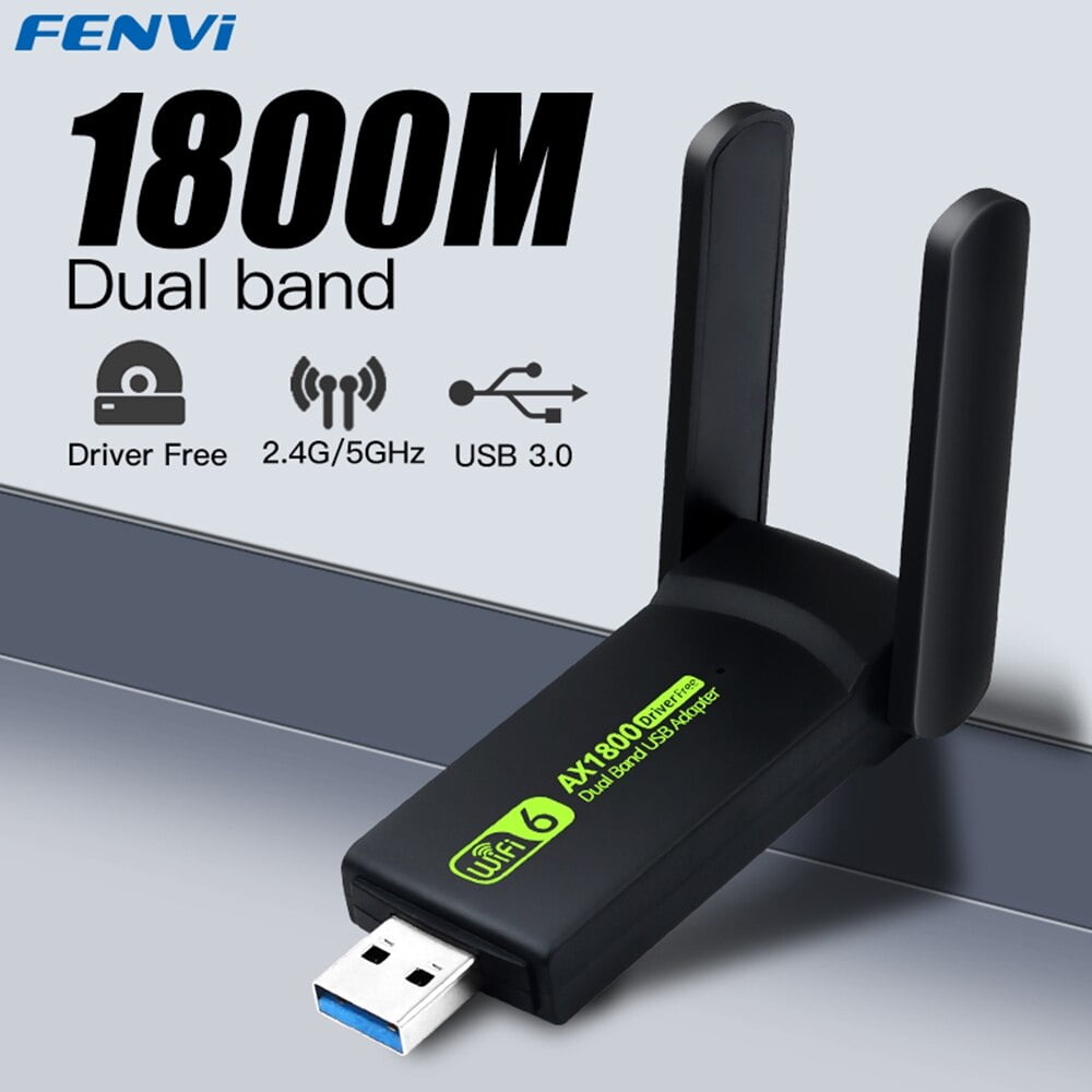 1800Mbps WiFi6 USB3.0 Adapter 802.11AX Dual Band 2.4G/5GHz Wireless ...