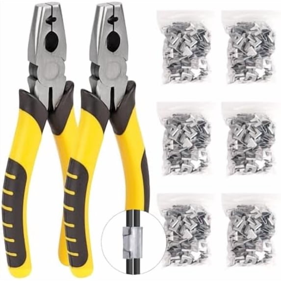 1800Pcs Wire Cage Clips and Pliers, Fencing Pliers Rabbit Chicken Wire ...