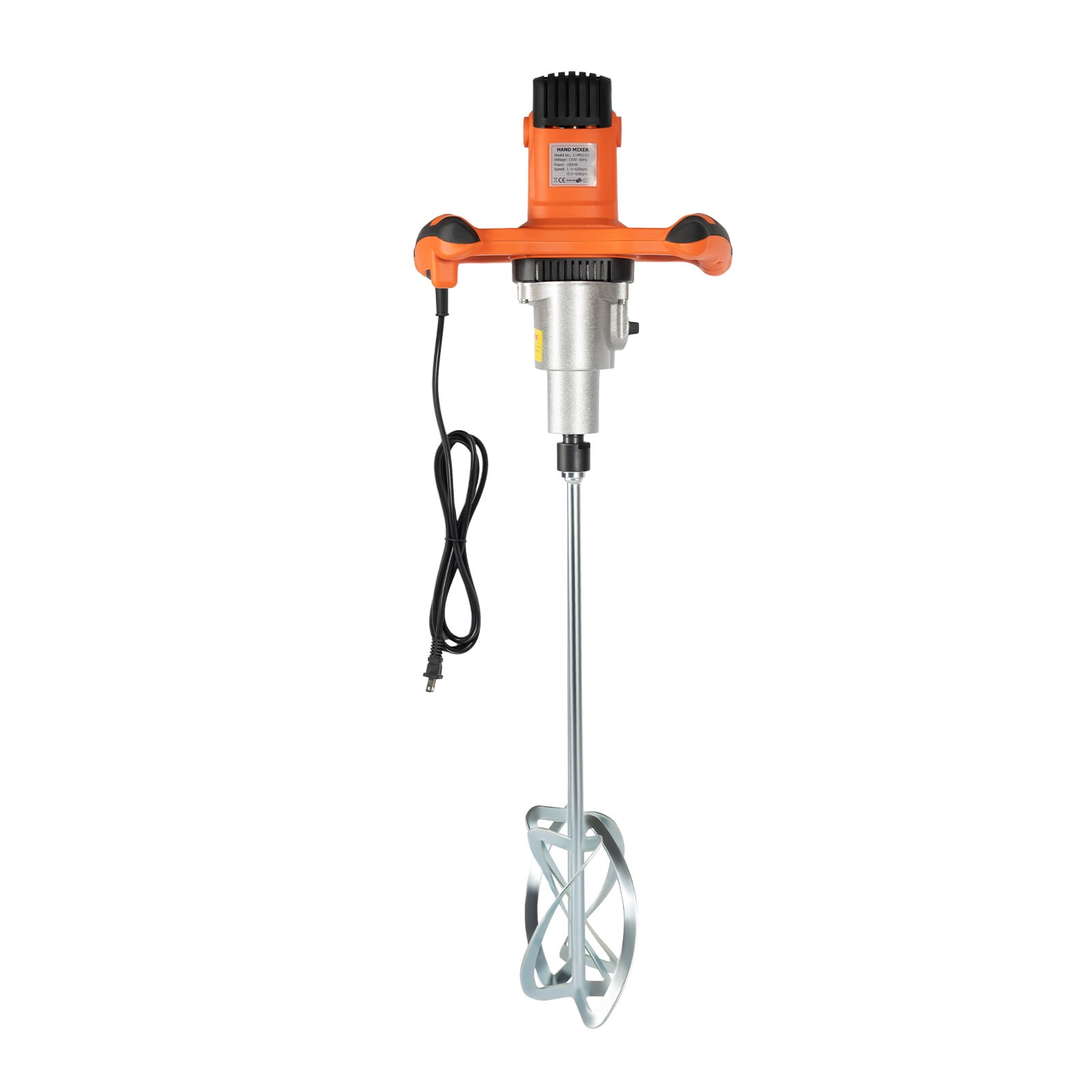 1800W Electric Concrete Mixer with Two Rods, 2-Speed Cement Mixer for ...