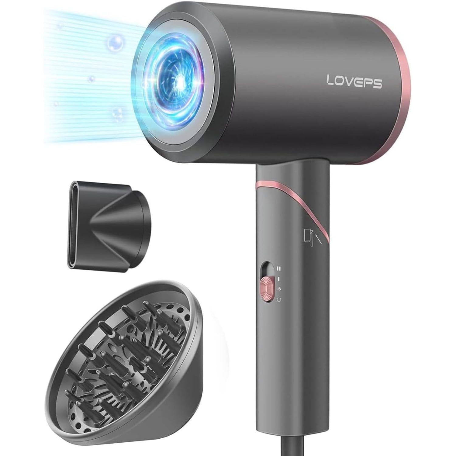 1800W Ionic Travel Hiar Dryer, Foldable Handle, Constant Temperature ...