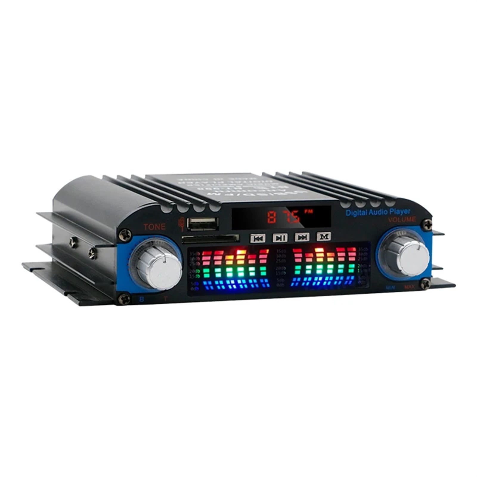 1800W Peak Power HiFi Sound Amplifier Digital 4 Channel Audio Amplifier Player FM Radio Support ...