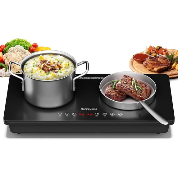 1800W Portable 2 Burner Countertop Electric Stove with Touch Control ...