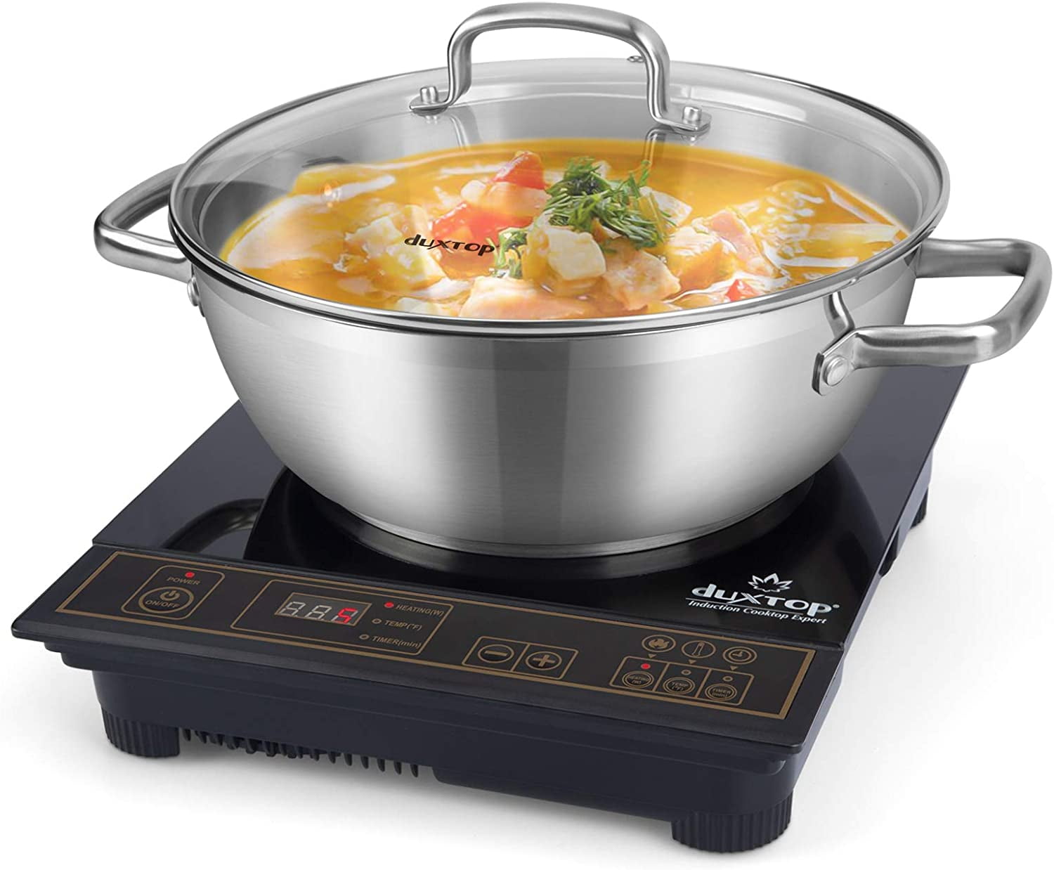 1800W Portable Induction Cooktop, Countertop Burner Included 5.7 Quarts ...
