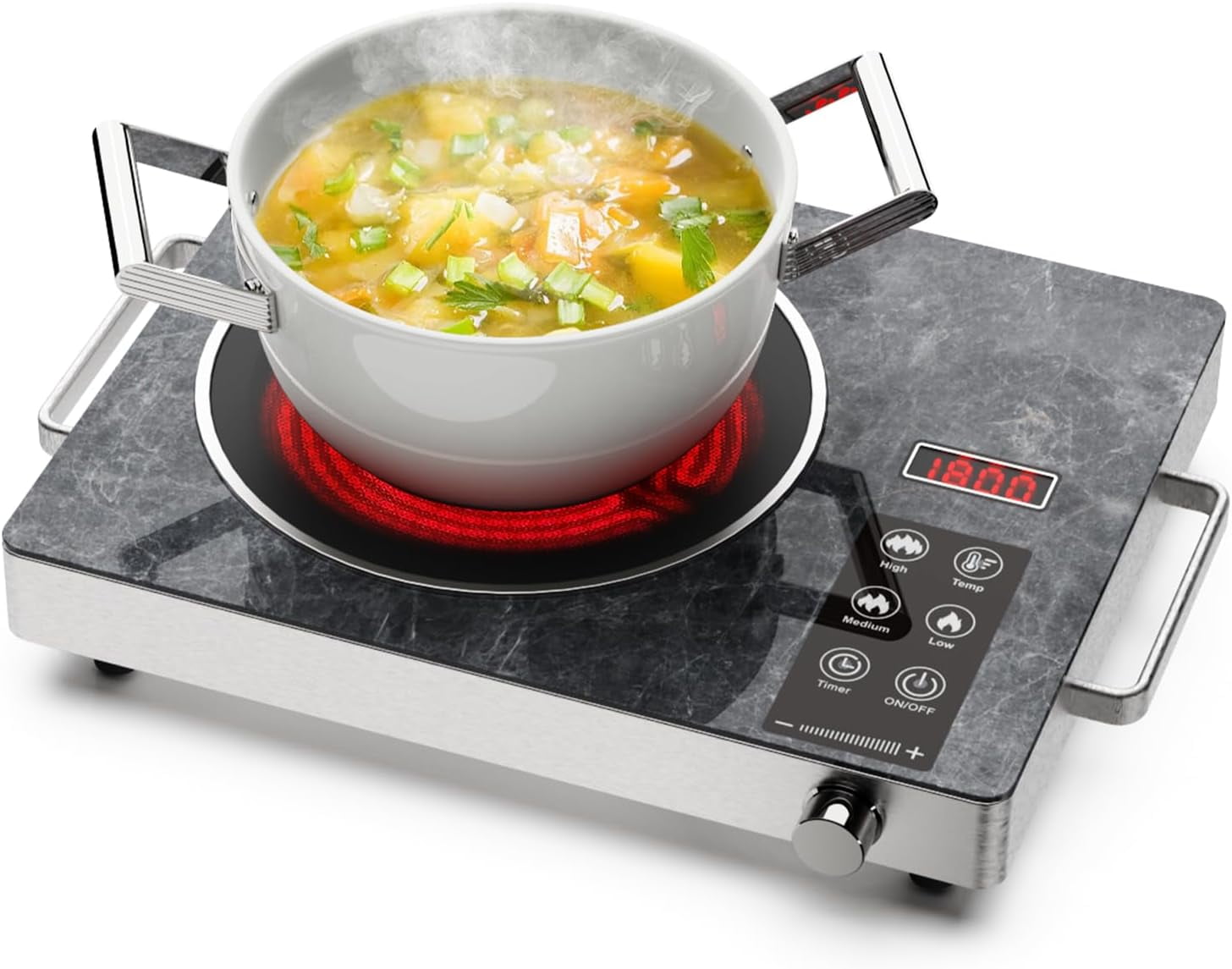 1800W Single Burner Electric Stove Top, Portable Infrared Electric ...