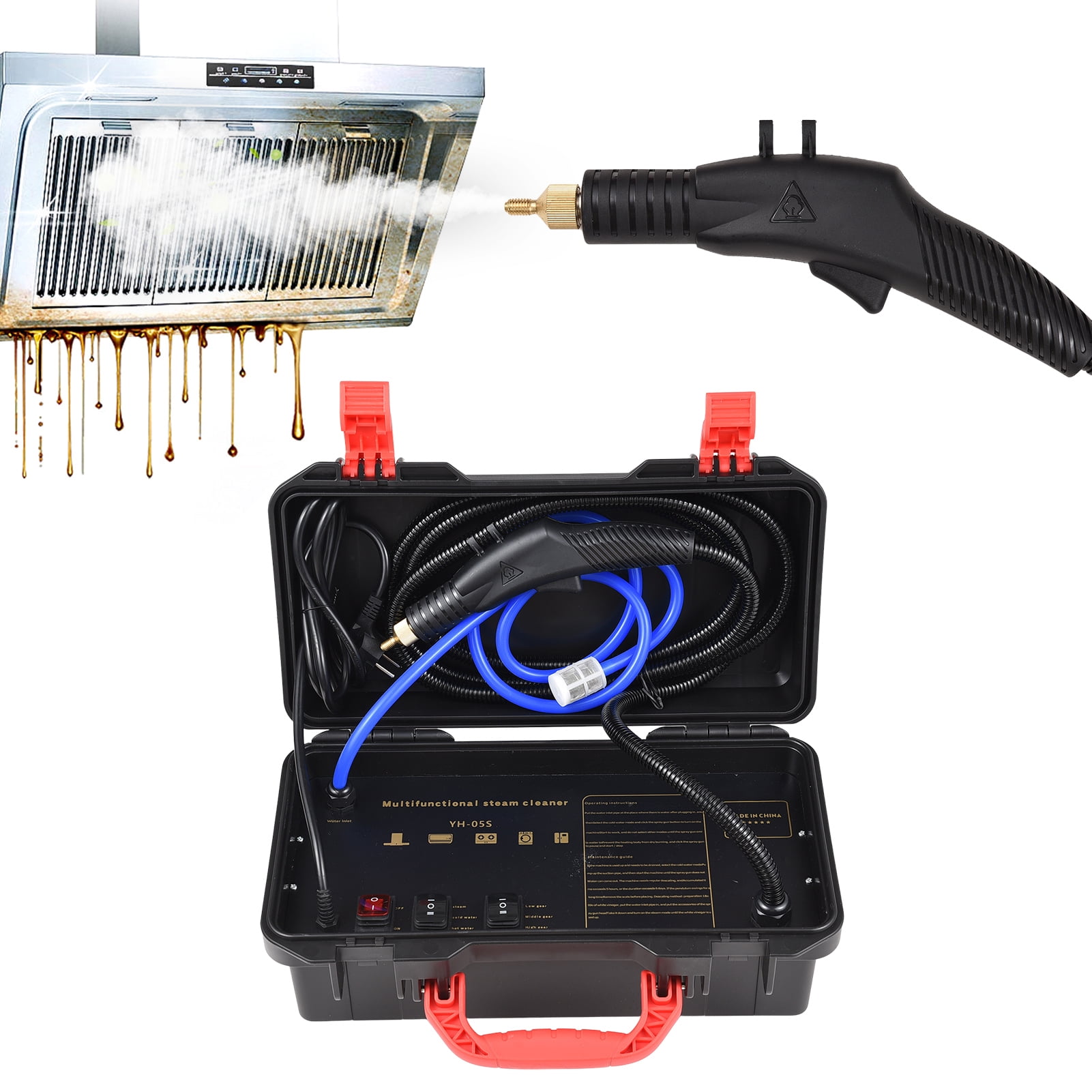 1800W Steam Cleaner Tankless High Pressure & Temp Steamer Mobile Vapor ...