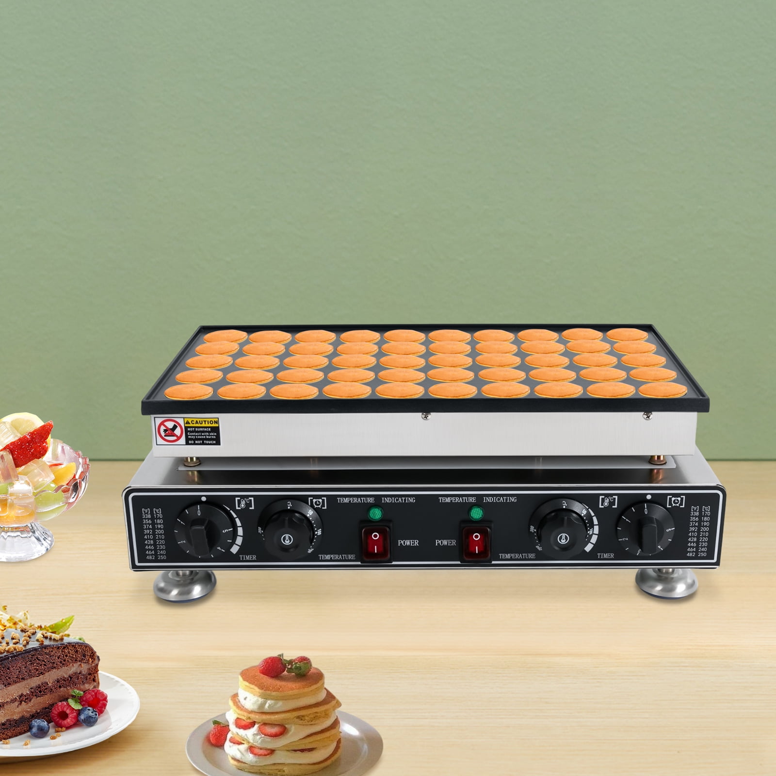 1800W Waffle Pancakes Making Machine Mini Pancake Maker Countertop ...