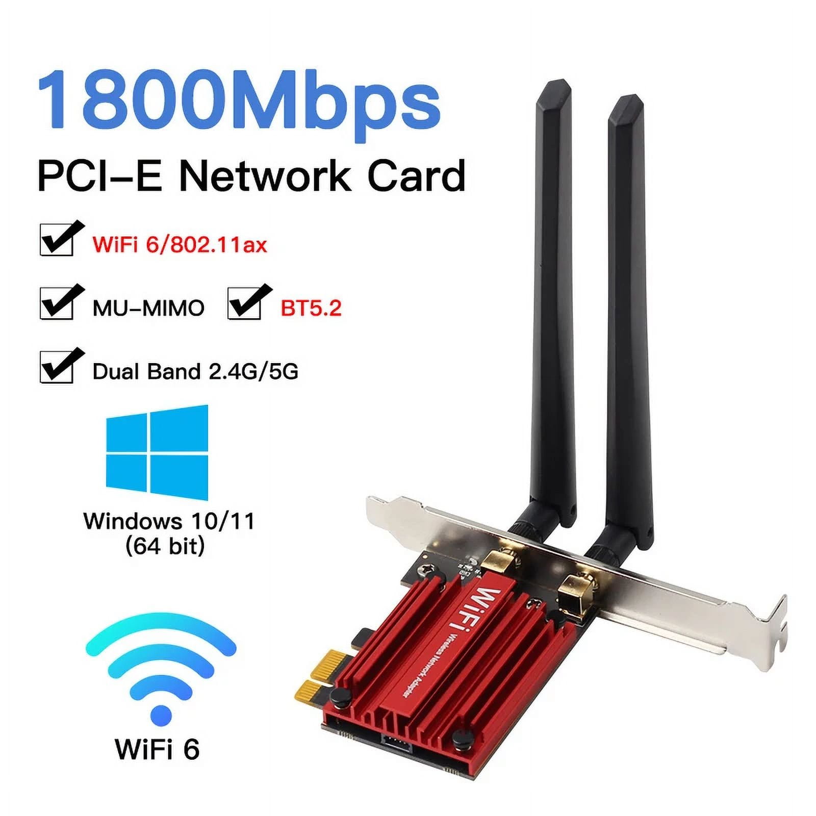 1800mbps WiFi 6 mt7921 PCI Express wireless adapter Bluetooth 5.2 Dual Band 802.11ax/AC Wi-Fi ...