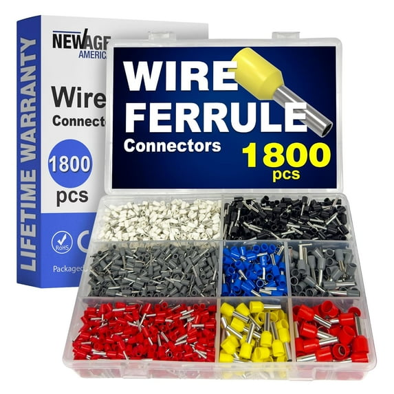 JUNCHI-® 1800pcs Wire Ferrules Kit | AWG 22-8 | Copper & Nylon ...
