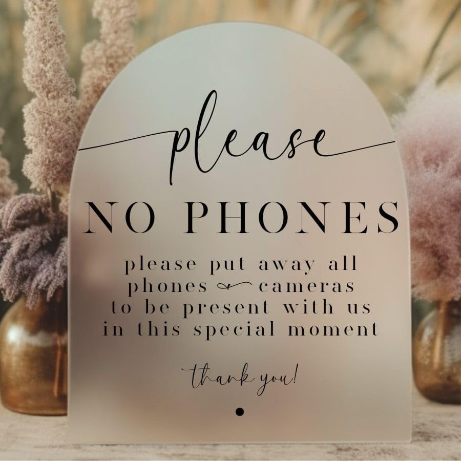 1801&Co. Unplugged Wedding Sign Frosted Arch Acrylic Table Sign 8" x 10 ...