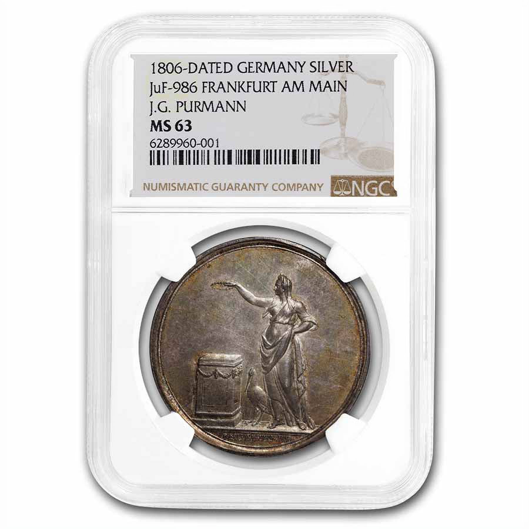 1806 German States Frankfurt Silver Medal MS-63 NGC - Walmart.com