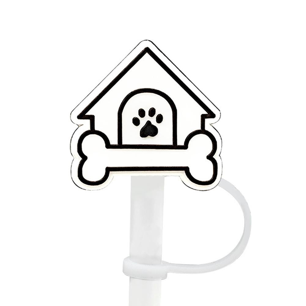 1807-21 New Cartoon Puppy Straw Cover 10mm Straw Cap Silicone Dust Plug ...