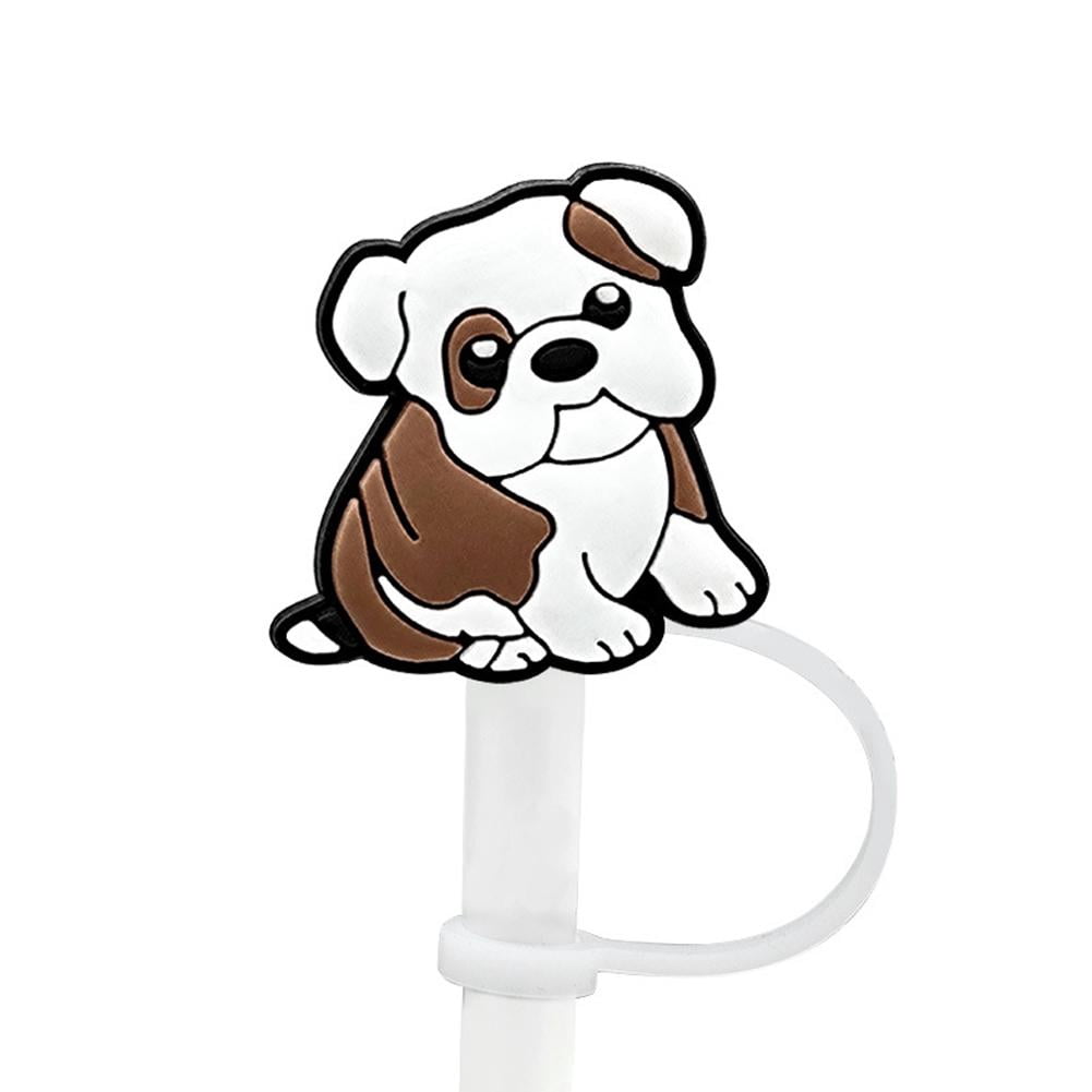 1807-22New Cartoon Puppy Straw Cover 10Mm Straw Cap Silicone Dust Plug ...