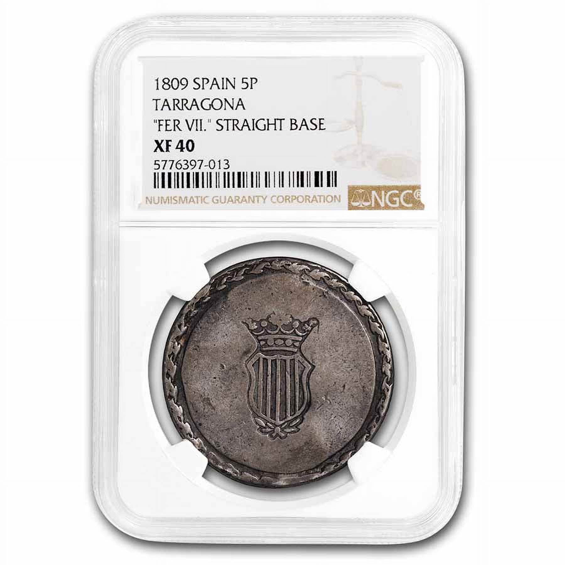 1809 Spain Terragona Silver 5 Pesetas XF-40 NGC - Walmart.com