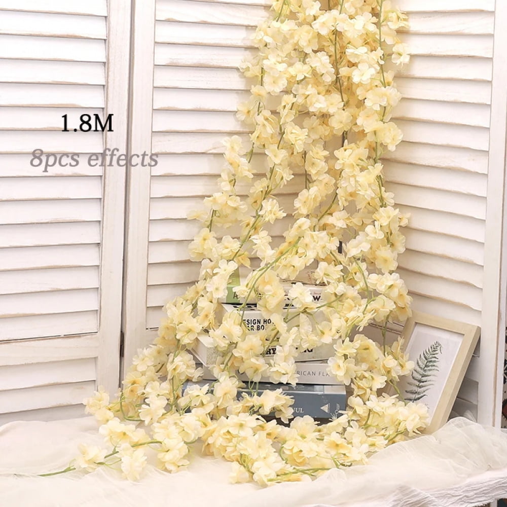 180CM Artificial Sakura Flowers Vine Wedding Garden Rose Arch Home ...