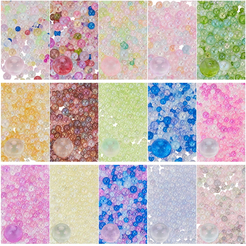 180G 12 colors Mini Beads Glass Bead Filler Transparent Colorful ...