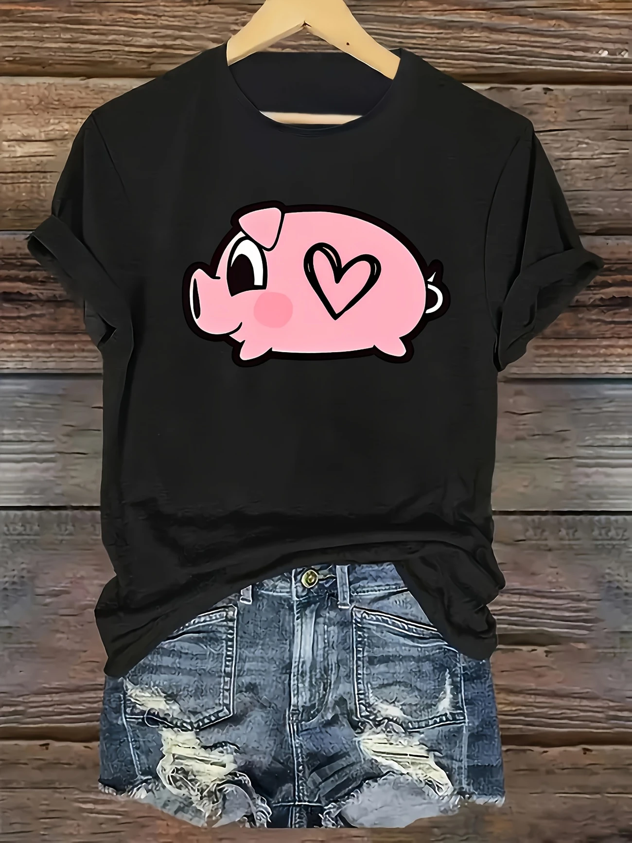 180G T-Shirt, Ladies' Short-Sleeved T-Shirt, Printing Trend, Soft And Comfortable Skin-Friendly ...