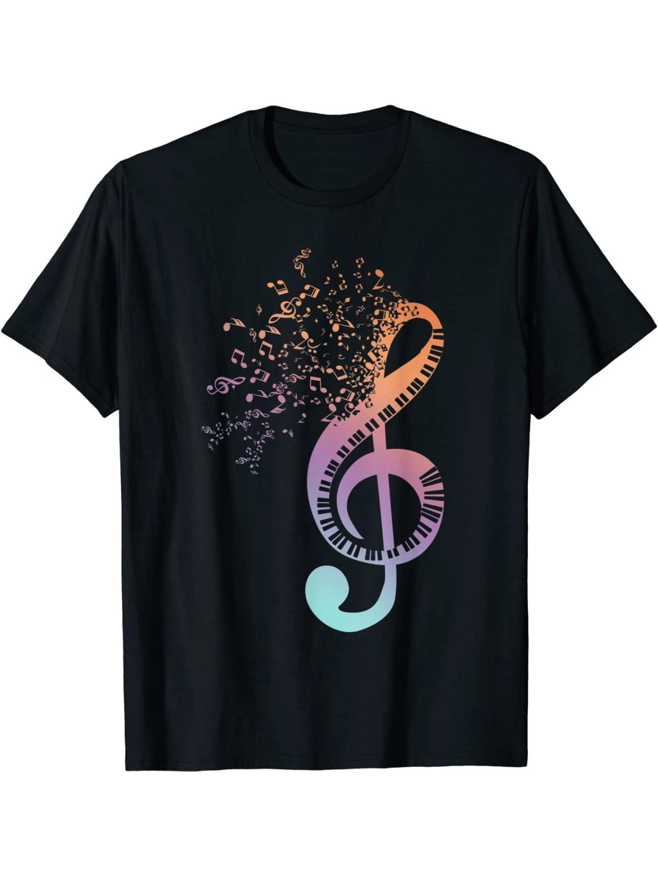 180G T-Shirt Stunning Treble Clef Keyboard Classical Music Notes ...
