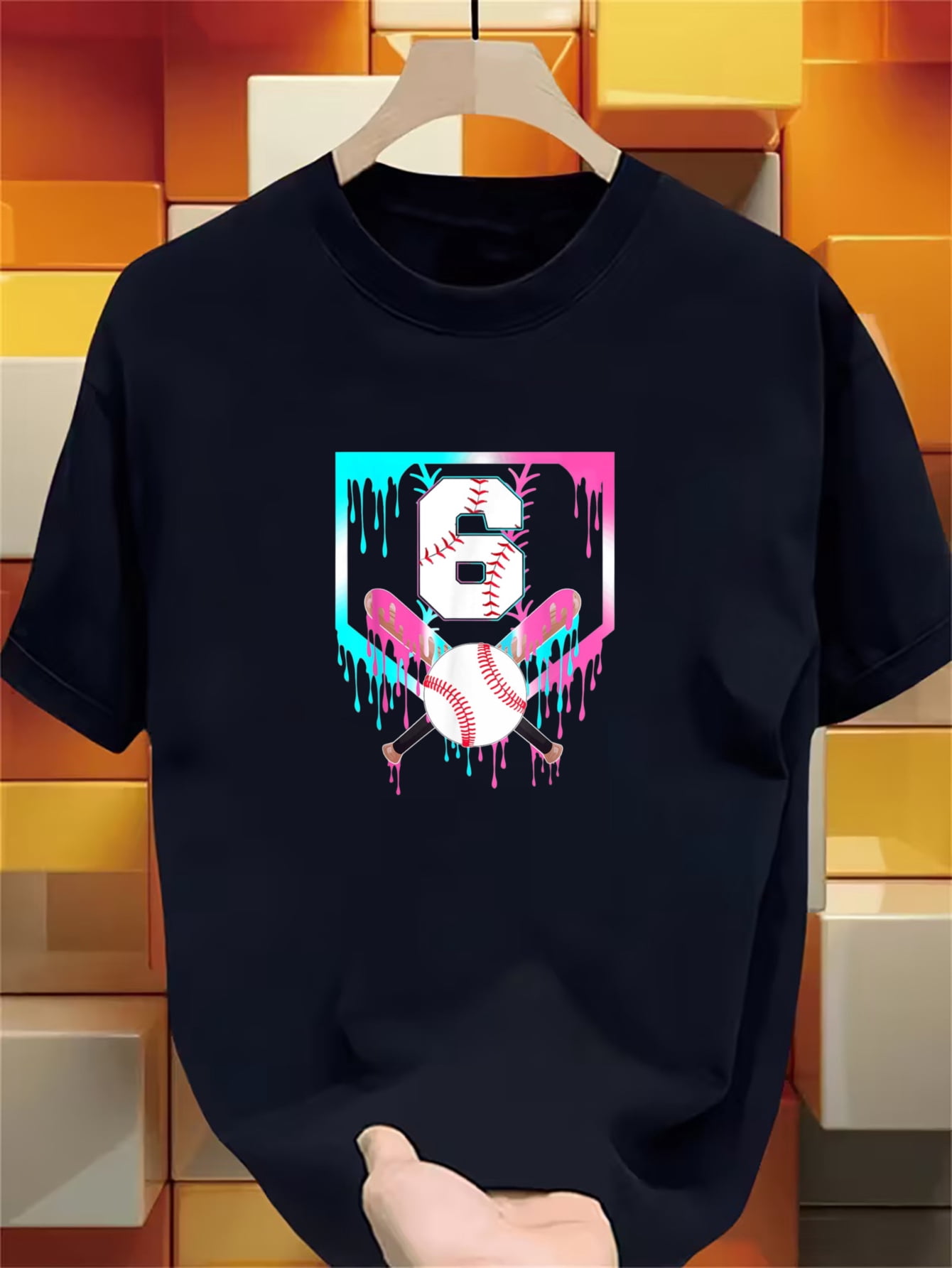 180G Unisex T-Shirts in Black And White Baseball Number Eight Design ...