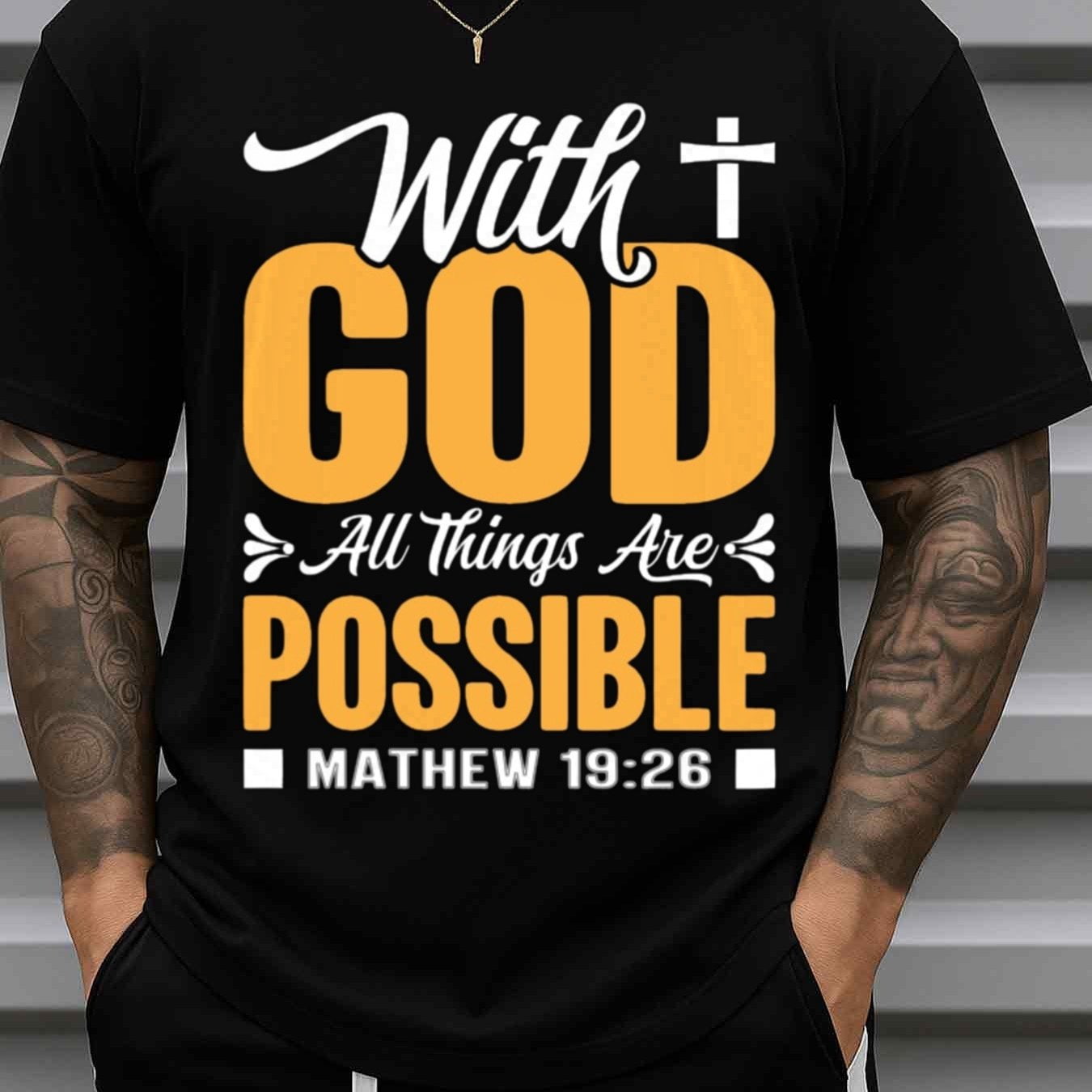 180GSM T-Shirt for Men Christian Faith Heavyweight Casual - Men'S ...