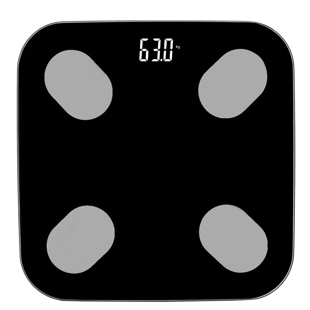 180Kg Digital LCD Weight Monitor, Black Smart Home Body Fat Scale ...