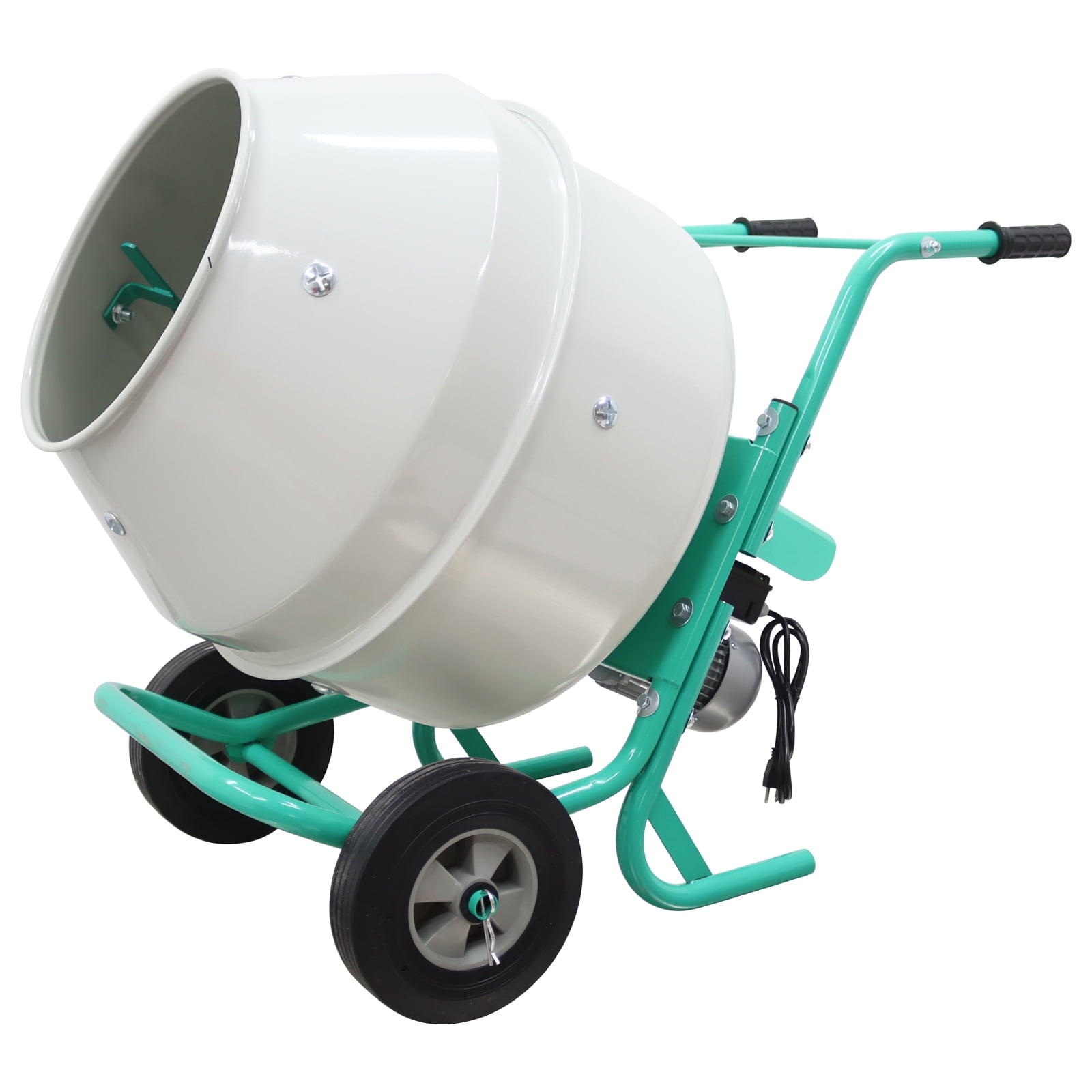 180L Cement Mixer Concrete Mortar Steel Drum Push-type Electric ...