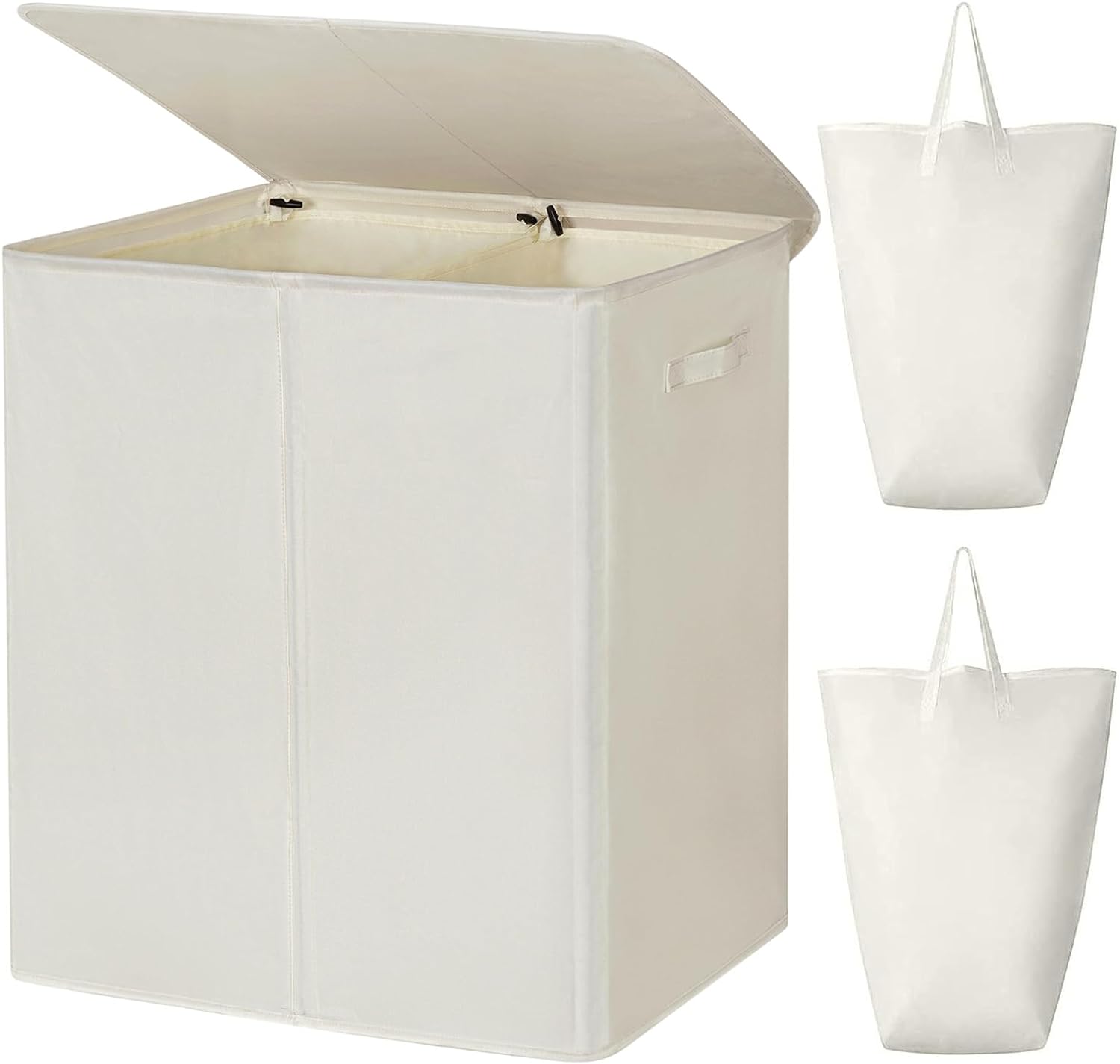 180L Double Laundry Hamper with Lid and Removable Laundry Bags, Large ...