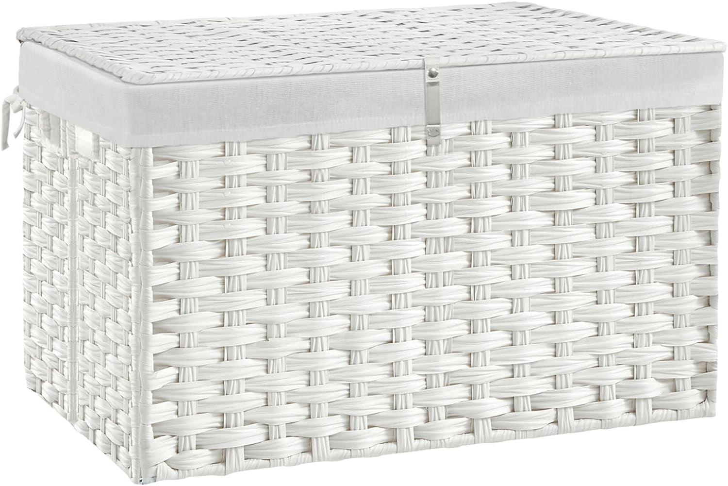 180L Wicker Storage Basket with Lid, Handwoven Rattan Large Shelf ...